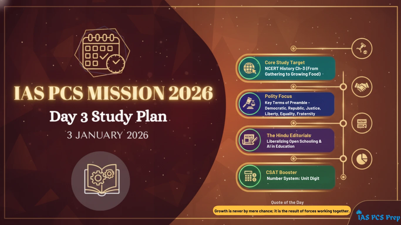 IAS PCS Mission 2026: Daily Study Material - 3 Jan 2026